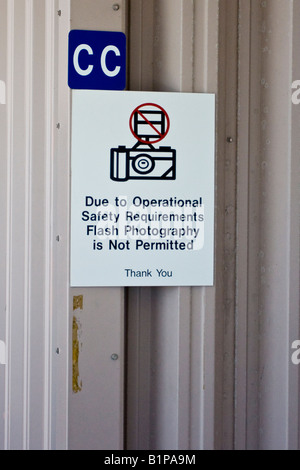 NO FLASH PHOTOGRAPHY! A sign in a Museum requests visitors to turn ...