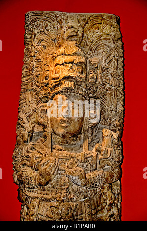 Cast of stela Copan Honduras 1881 1894 Indian Maya America Stock Photo ...