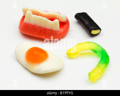 sweet candy gummy rubbery tooth decay coloured vampire dentures ...