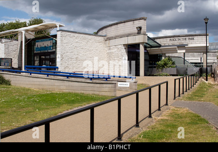 England Surrey Woking Pool in the Park swimming exterior with passing ...