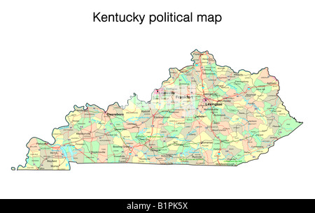 Kentucky state map Stock Photo - Alamy