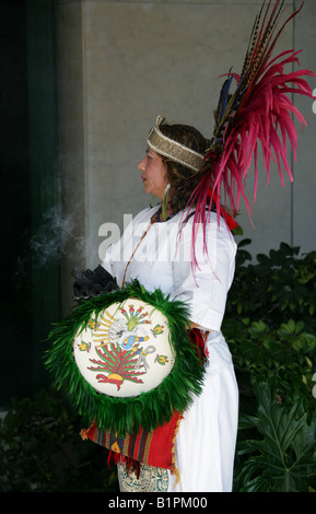 Aztec Feather Shield Stock Photo - Alamy