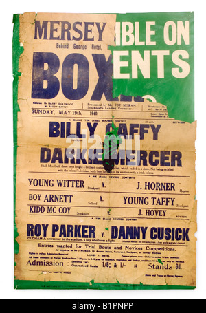 old boxing poster Liverpool 1940's Stock Photo - Alamy