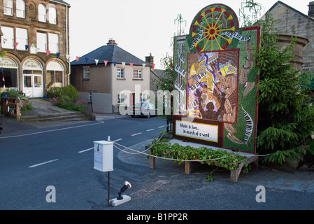 Well Dressing in Youlgreave Peak District Derbyshire England UK a local ...