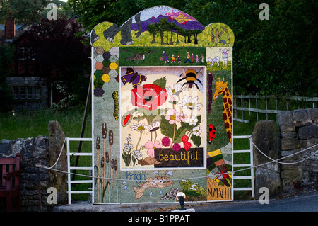 Well Dressing in Youlgreave Peak District Derbyshire England UK a local ...