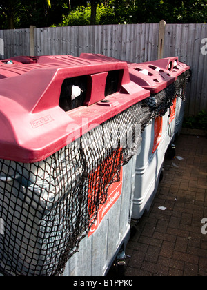 Recycling centre in car park, Eyam, UK Stock Photo - Alamy