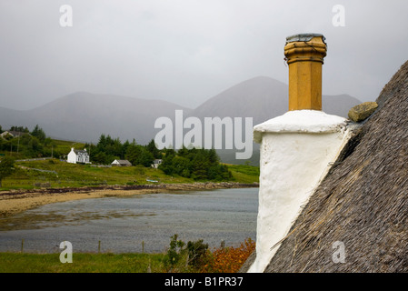 Katie Ann's Thatched Cottage at Luib on Isle of Skye with Loch Ainort ...