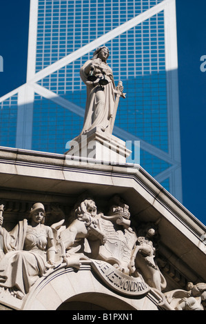 Themis the Goddess of Justice stands over the entrance of the ...