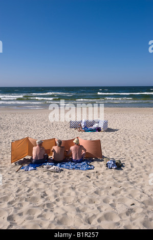 People visit the beach of the Baltic Sea during hot weather in ...