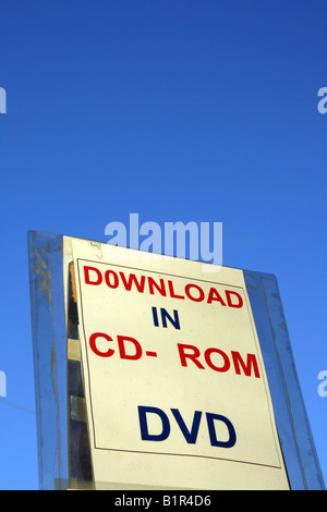 photo card download cd rom dvd sign outside shop Stock Photo - Alamy