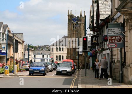 okehampton high street shopping arcade town centre shops devon england ...