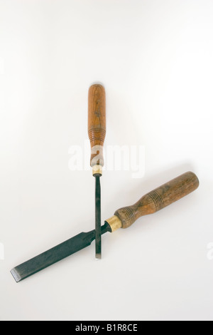 Some very old carpentry chisels Stock Photo - Alamy