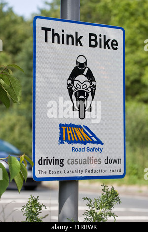 Think Bike road safety sign in the UK Stock Photo - Alamy