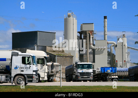 lorries at par docks cornwall england uk gb Stock Photo - Alamy
