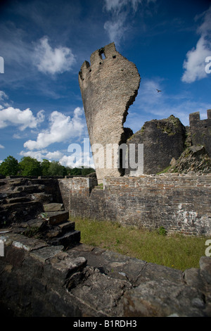 The leaning tower at Caerphilly Castle in Glamorganshire, Wales, is a ...
