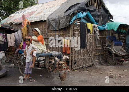 Living in poverty in the ghettos and slums of Goa, India, Asia Stock ...