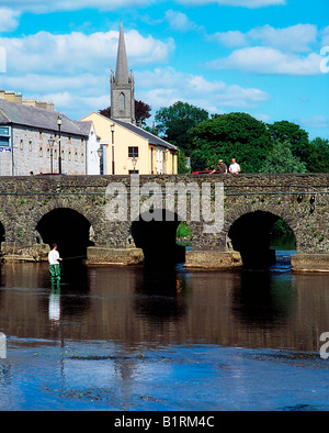 River Garavogue, Sligo, Co Sligo, Ireland; Footbridge Over A River ...
