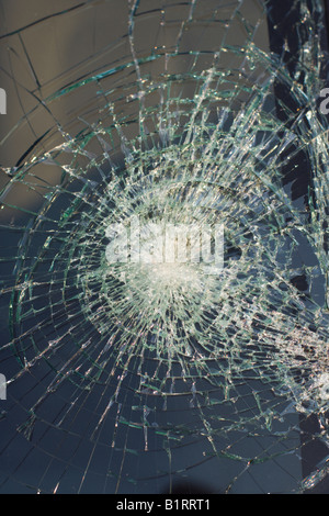 web of splits on the triplex windscreen Stock Photo - Alamy