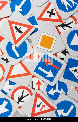 Various traffic signs, memory, concentration cards Stock Photo - Alamy