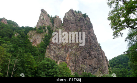 rock formation of "Rheingrafenstein" near Bad Münster am Stein,Germany ...