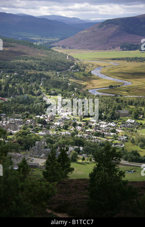 Aerial View of Braemar Village in Deeside, Aberdeenshire. Grampian ...