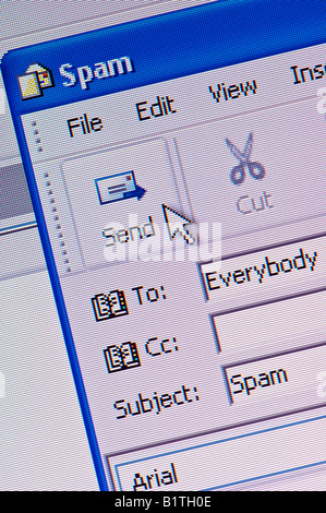 Macro screenshot of internet spam email icon Editorial use only Stock ...