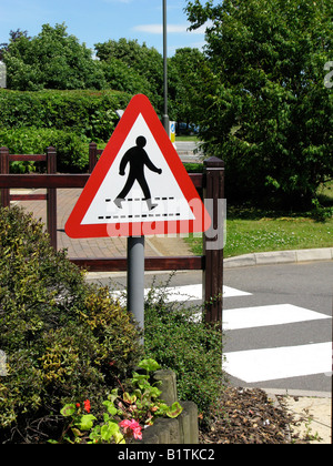 Red Triangle featuring a figure of a walking man on safety crossing ...