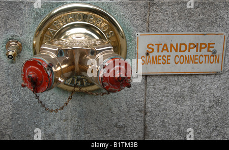 Standpipe Siamese for the Fire Department, New York Stock Photo - Alamy