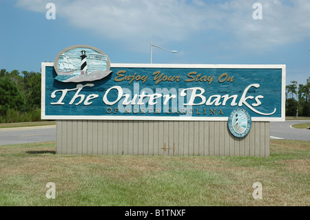 Welcome to the Outer Banks sign at Visitor Center Stock Photo - Alamy