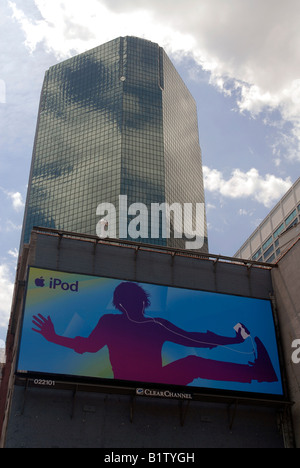 Advertising for the Apple Inc iPod on a billboard in the Soho ...