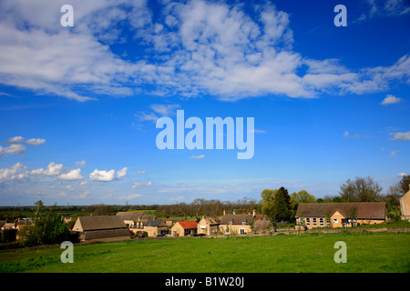 View of Stone Cottages Ufford village Cambridgeshire England Britain UK ...