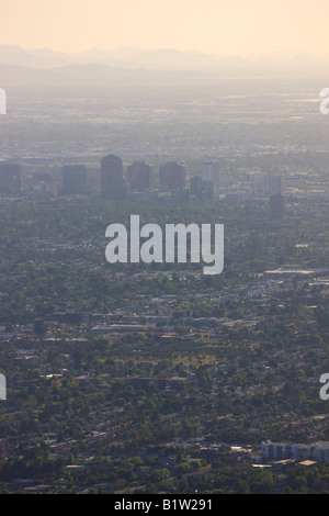Downtown Phoenix through the smog from Camelback Mountain Phoenix ...