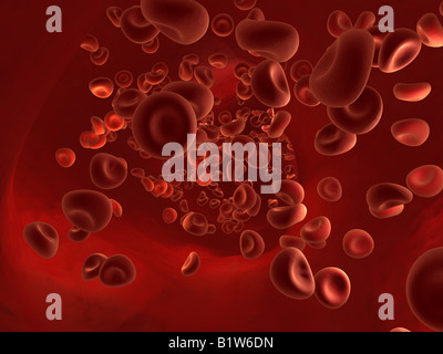 Red blood cells streaming. 3d render Stock Photo - Alamy