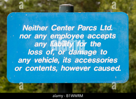 A sign for Center Parcs at Elveden Forest Stock Photo - Alamy