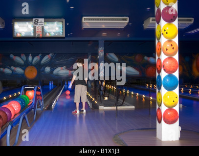Ten Pin Bowling At At Center Parcs at Elveden near Thetford,Uk Stock ...