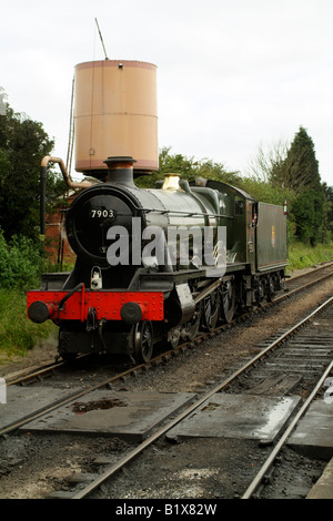 Steam locomotive the Foremarke Hall engine at Toddington in the ...