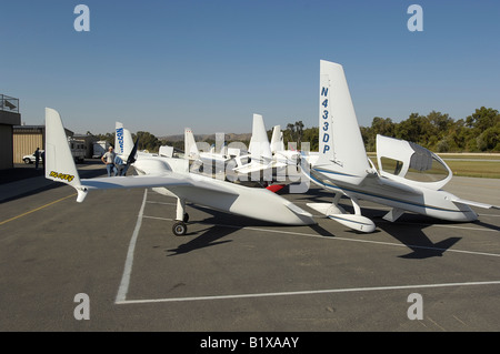 A gathering of experimental (homebuilt) aircraft at a fly-in event for ...
