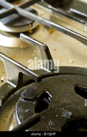 Dirty cooker ^hob, UK Stock Photo - Alamy