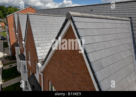 Modern slate roofing Stock Photo - Alamy