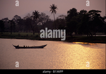 A beautiful and tranquil river scene at sunset, showcasing the stunning ...