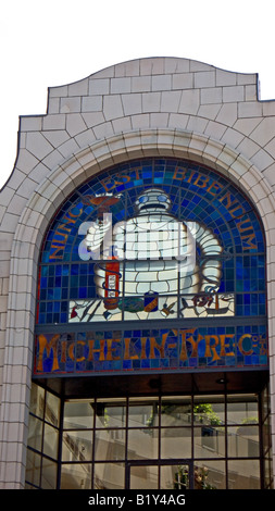 Stained Glass Window at Michelin Bibendum Building in London Stock ...