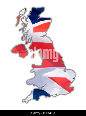 The flag of Great Britain cut out from the blue and red paper Stock ...