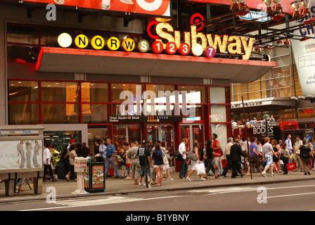 Subway entrance on Times Square in New York Stock Photo - Alamy