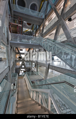 Concrete atrium interior Stock Photo - Alamy