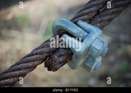 Rusty Cables with Steel Clip Stock Photo - Alamy