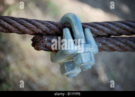 Rusty Cables with Steel Clip Stock Photo - Alamy