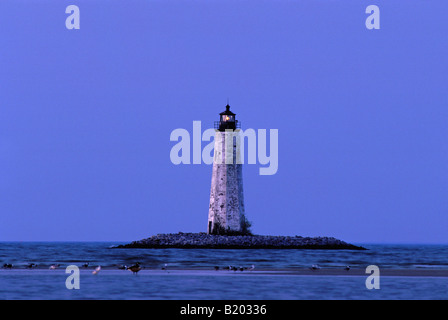 New Point Comfort Lighthouse on shores of Chesapeake Bay in rural ...