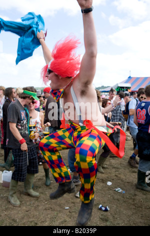Crazy Scottish Clowns Dancing At Glastonbury Festival Pilton Somerset ...