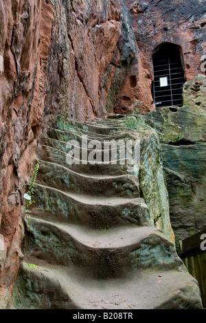 Humphrey Kynaston's Cave, Nesscliffe Country Park, Shropshire, England ...