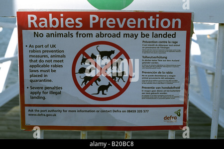 rabies prevention warning information sign in the port of belfast ...